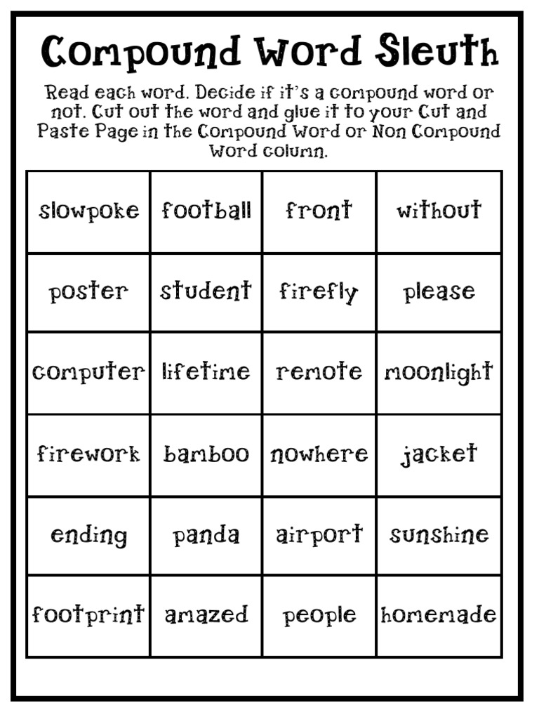 Compound Words Poster