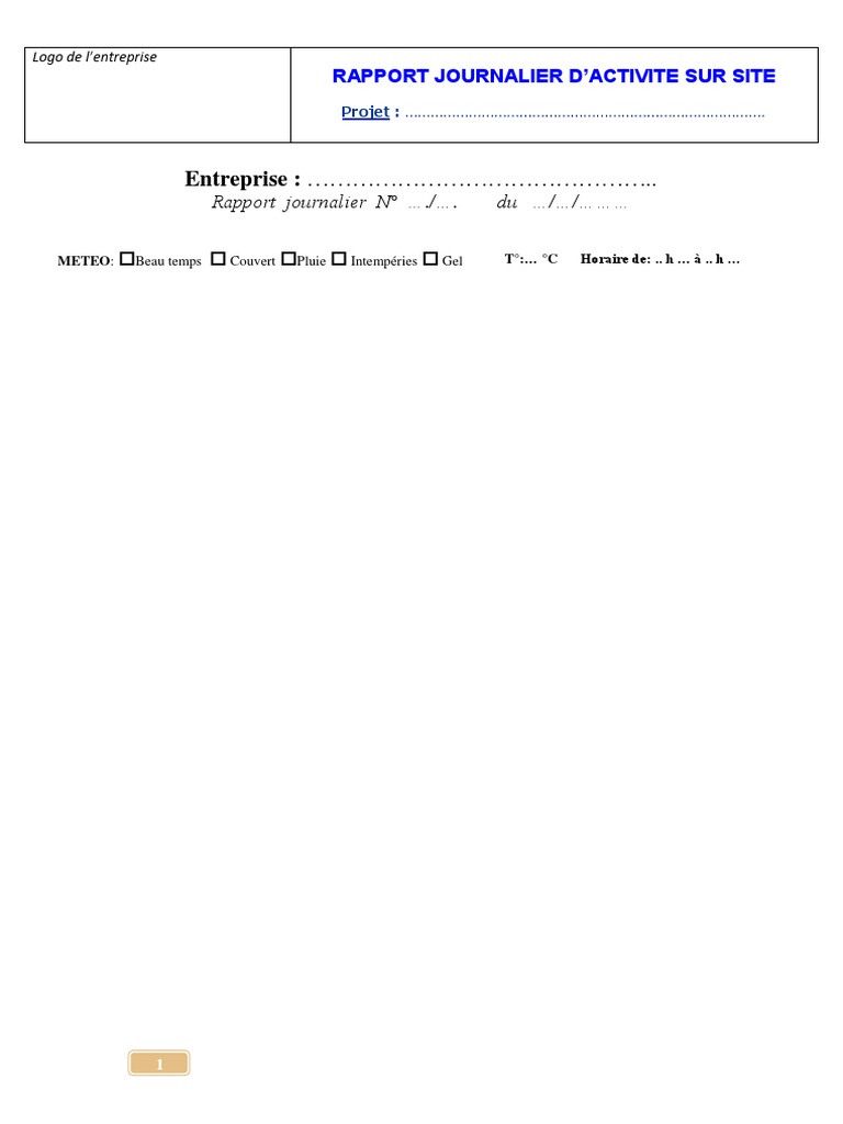 Rapport Journalier | PDF