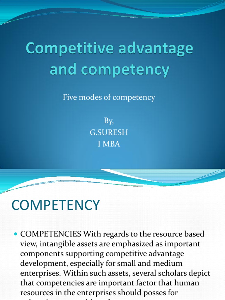 Competitive Advantage and Competency | PDF | Competence (Human ...