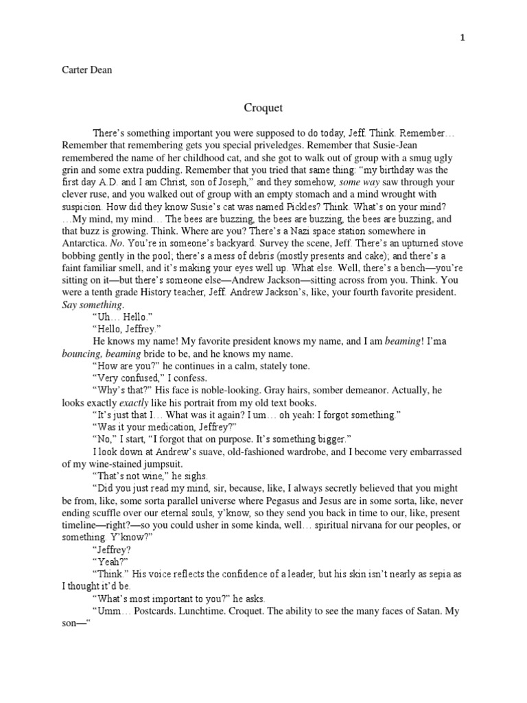 Croquet: Say Something | PDF