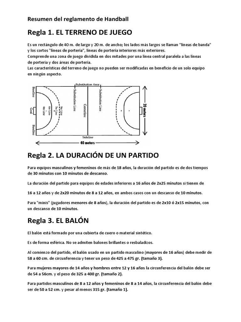 Reglas Básicas del Handball | PDF | Deportes | Ocio