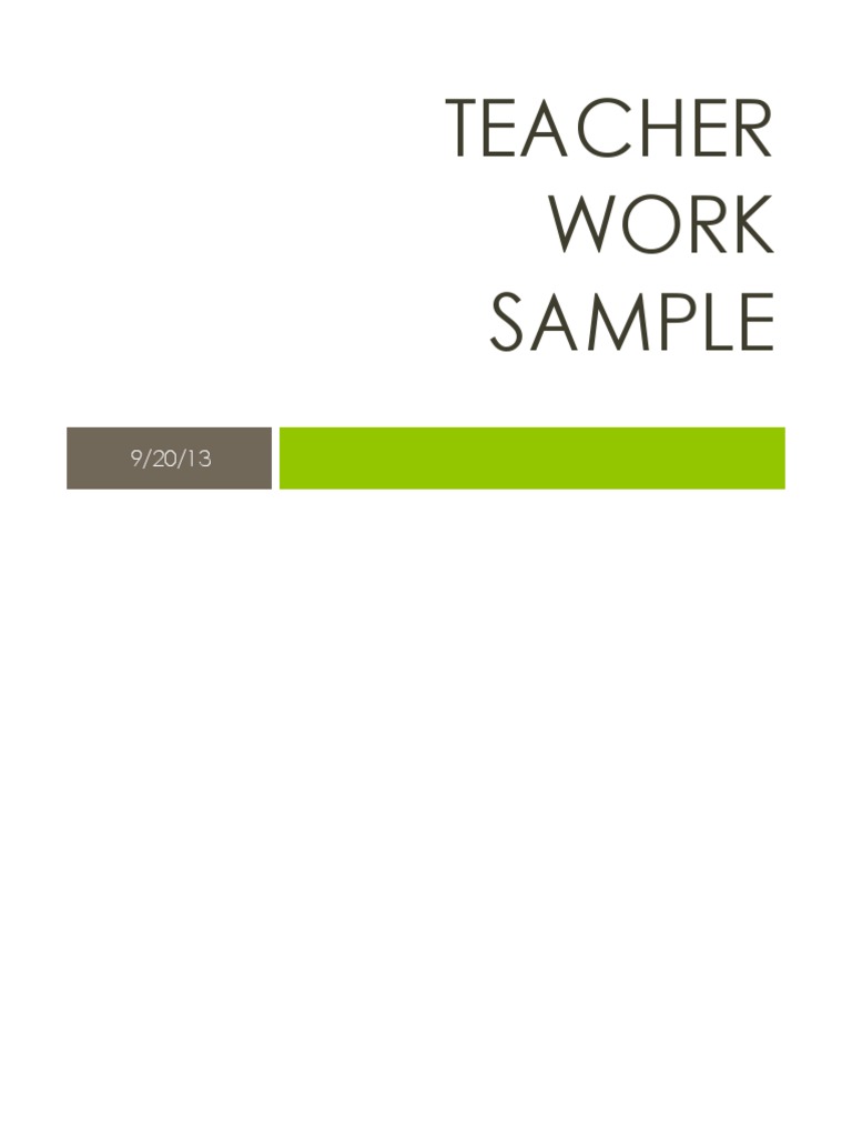 Teacher Work Sample 1 1 | PDF | Lesson Plan | Educational Assessment