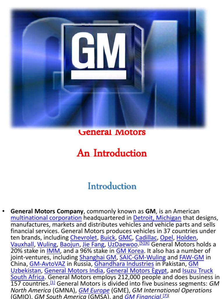 Presentation On General Motors | PDF