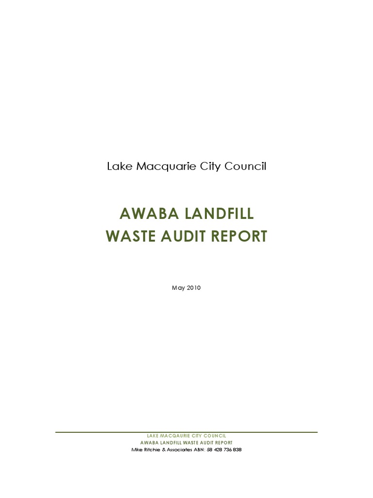 Solid Waste Audit of Landfill | PDF | Landfill | Municipal Solid Waste