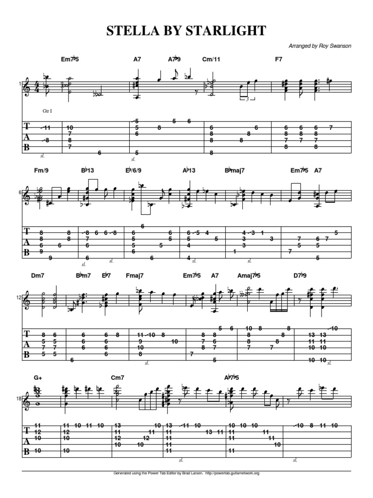 Stella by Starlight Guitar Tab | PDF | Home & Garden