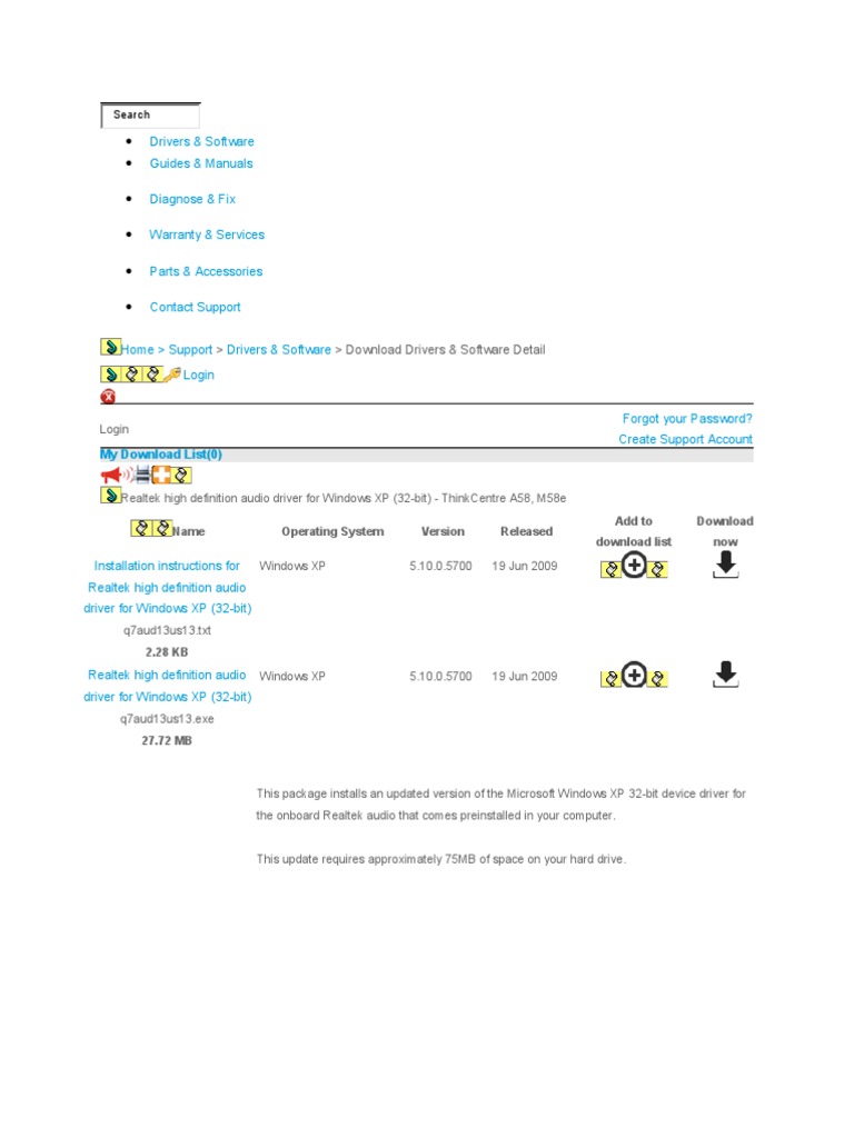 Drivers Audio Lenovo Thinkcentre | PDF | Device Driver | Microsoft Windows
