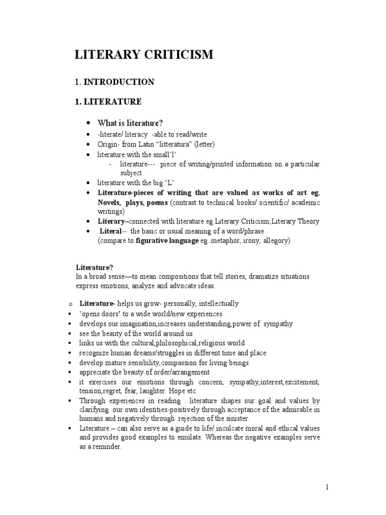 Lecture Notes Lit Criticism Part 1 (Critical Theory) | PDF ... Lecture Notes Lit Criticism Part 1 (Critical Theory) | PDF ...