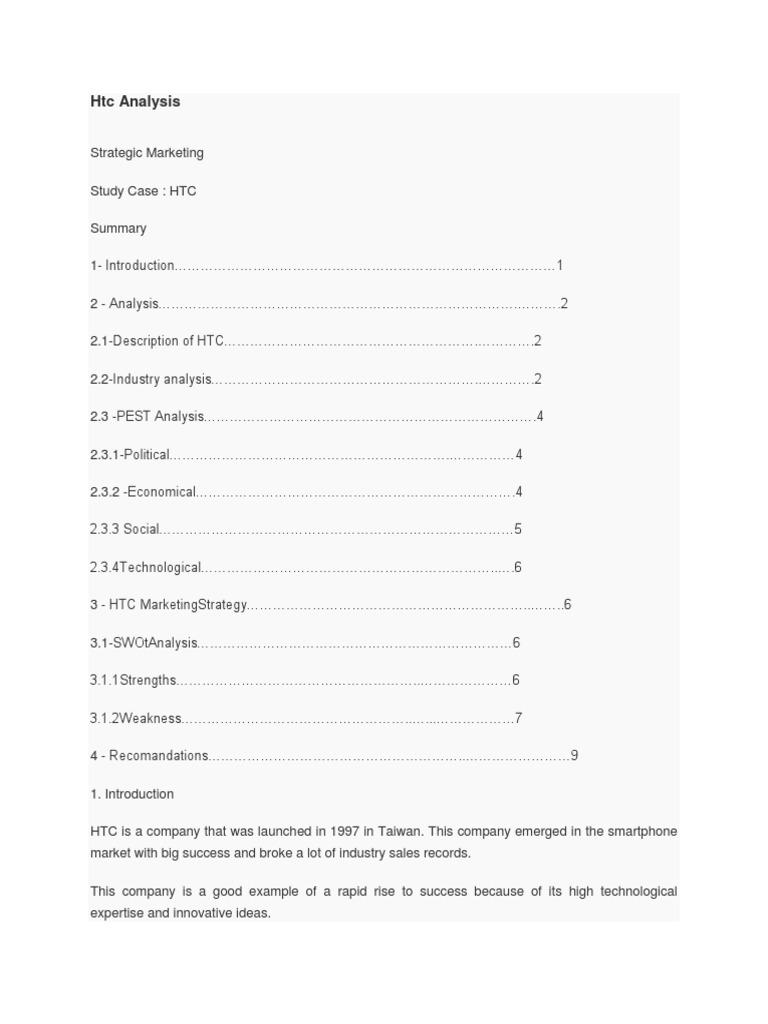 Midterm Case Analysis | PDF | Htc | Smartphone