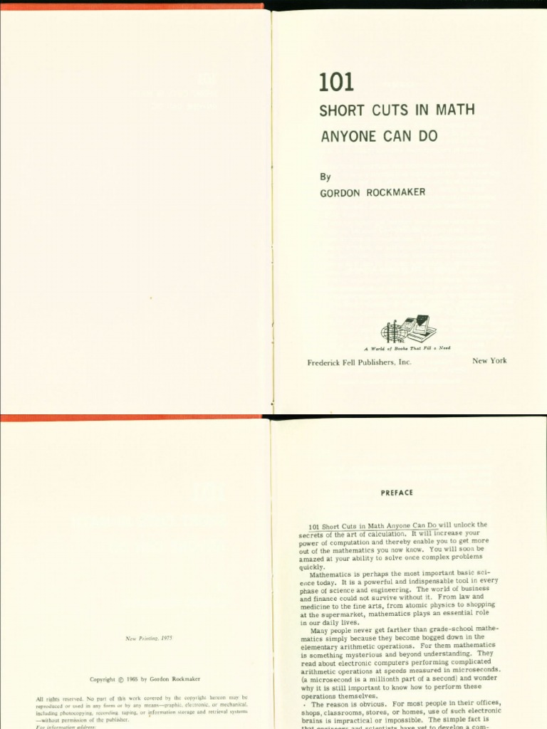 101 Shortcuts in Math Anyone Can Do | PDF
