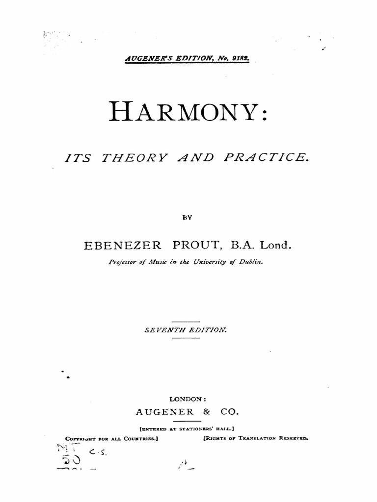 Harmony Its Theory and Practice Prout Ebenezer | PDF