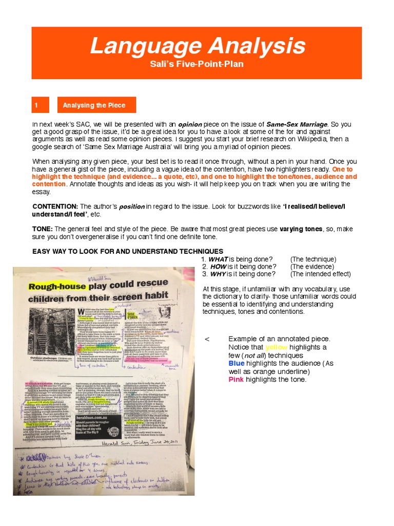 VCE Language Analysis How To | PDF | Essays | Languages