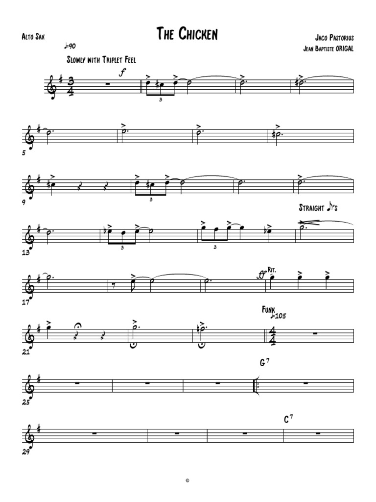 Chicken - Alto Sax PDF | PDF