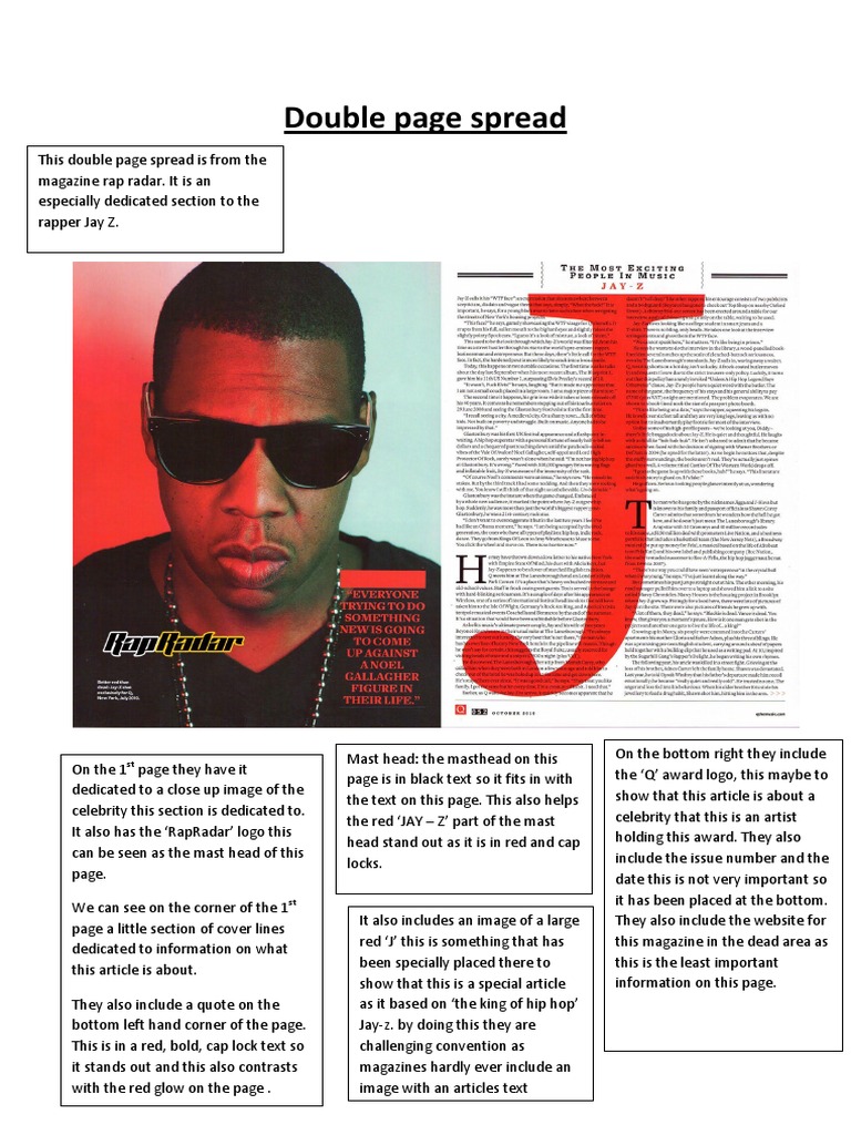 Vibe Magazine Double Page Spread Analysis - Task 2 | PDF