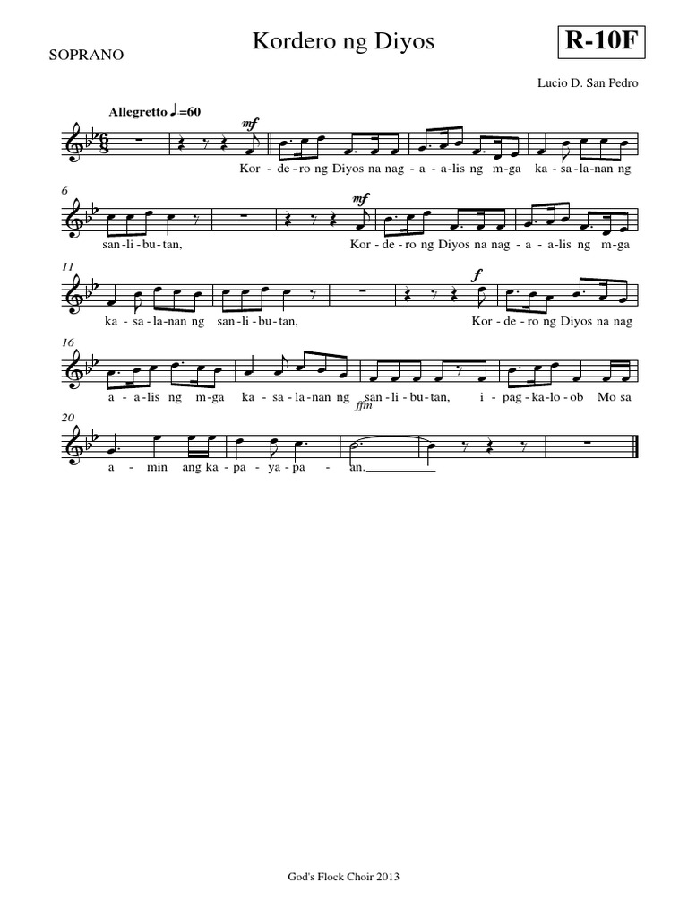 Kordero NG Diyos SOPRANO | PDF