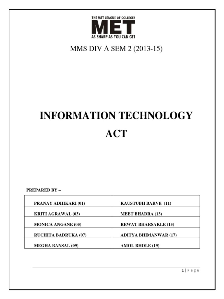 Information Technology Act | PDF | Public Key Cryptography | Cybercrime