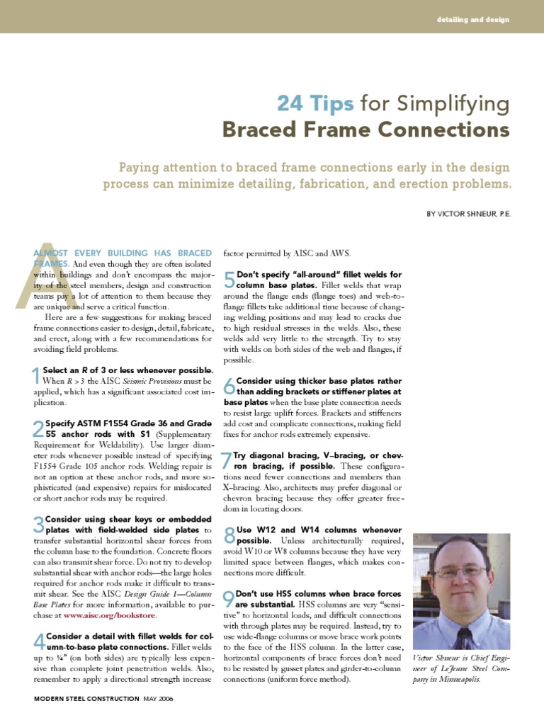 Simplifying Steel Braced Frame Connections | PDF | Structural Steel ...