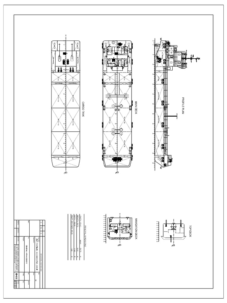 General Arrangement 350 KL Self Propelled Oil Barge | PDF