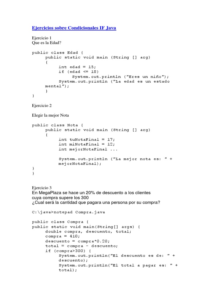 Ejercicios Sobre Java | PDF | Economias | Business