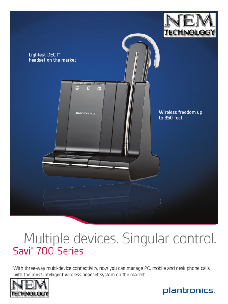 Wireless Headset Plantronics W740 NEM Technology | PDF | Technology ...