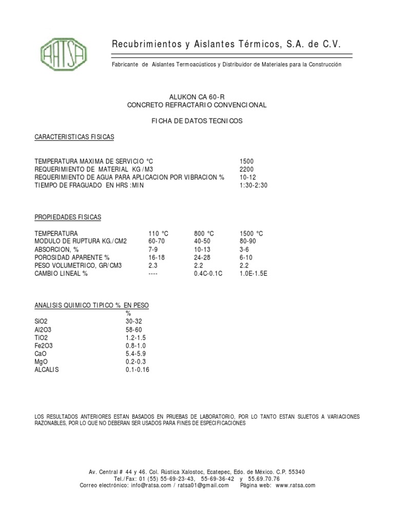 Concreto Refractario | PDF