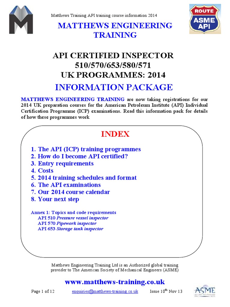 Api Info | PDF | Test (Assessment) | Pipe (Fluid Conveyance)