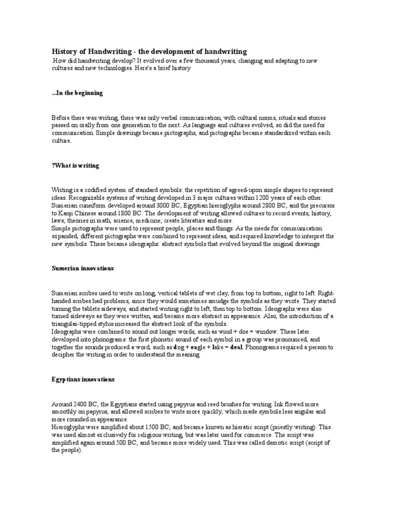 History of Handwriting | PDF | Writing | Letter Case