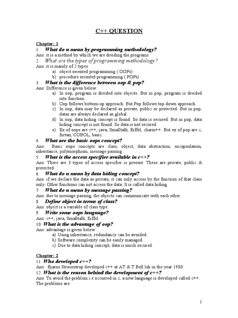 Answer C Pdf Constructor Object Oriented Programming Programming 4982