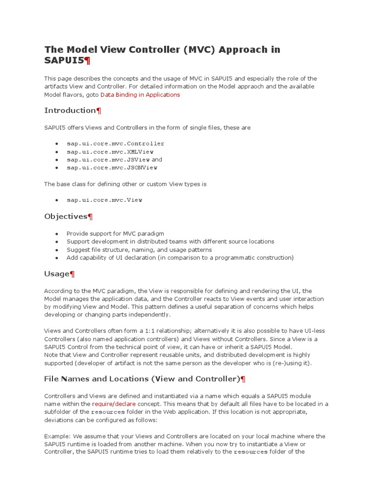 The Model View Controller | PDF | Xhtml | Html