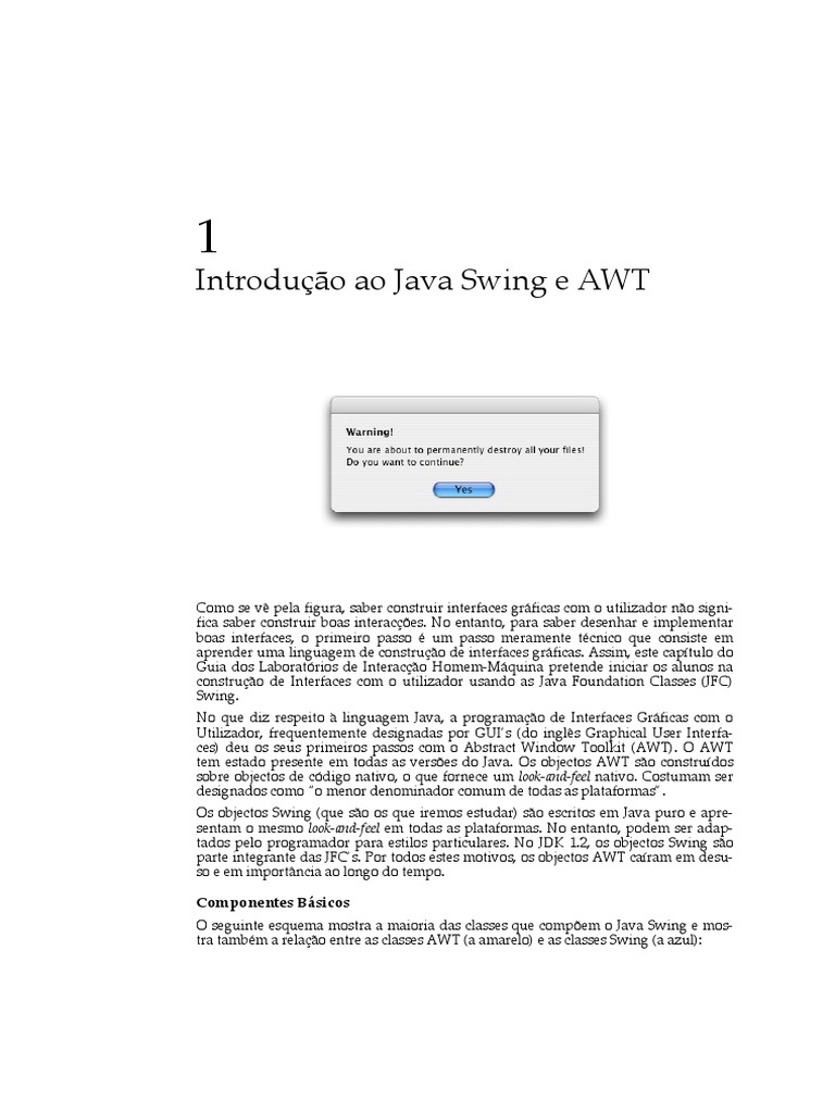 Java Swing e AWT Introdução | PDF | Classe (programação de computadores ...