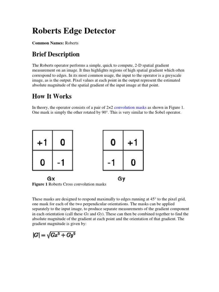 Roberts Edge Detector | PDF | Telecommunications Engineering | Graphics