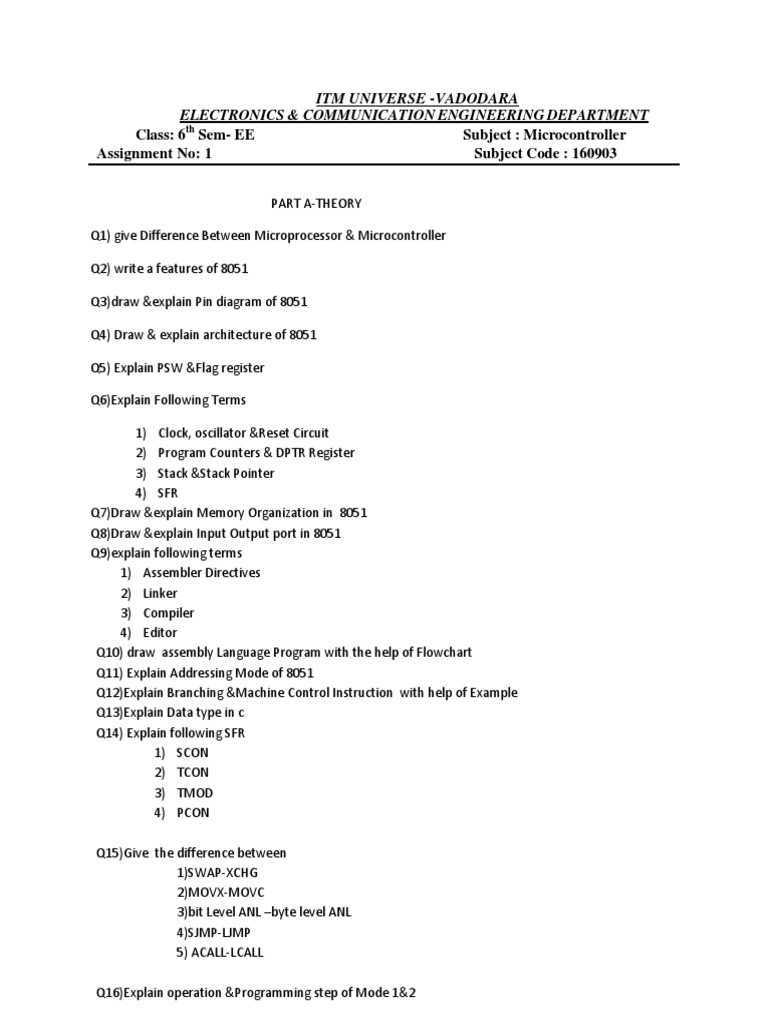 Assignment 1 Ee Microcontroller | PDF | Computer Hardware | Computer ...