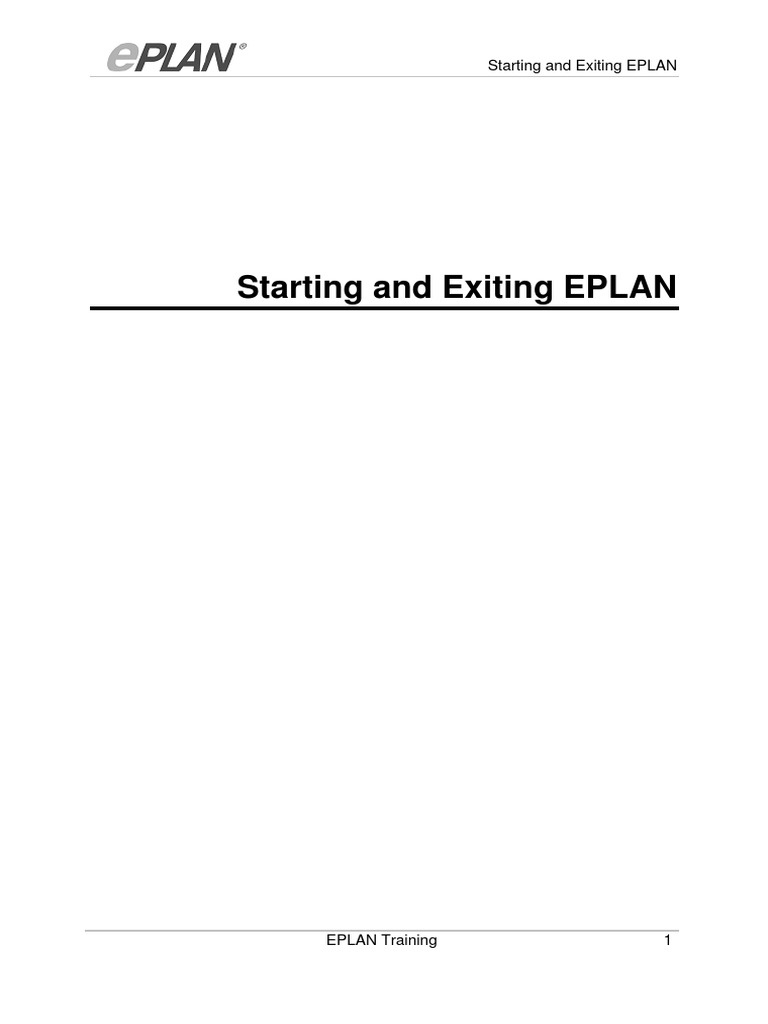 EPLAN Start and Exit Guide | PDF | Business | Computers
