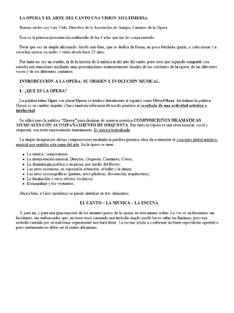 La Opera Su Origen y Evolución | PDF | Richard Wagner | Ópera