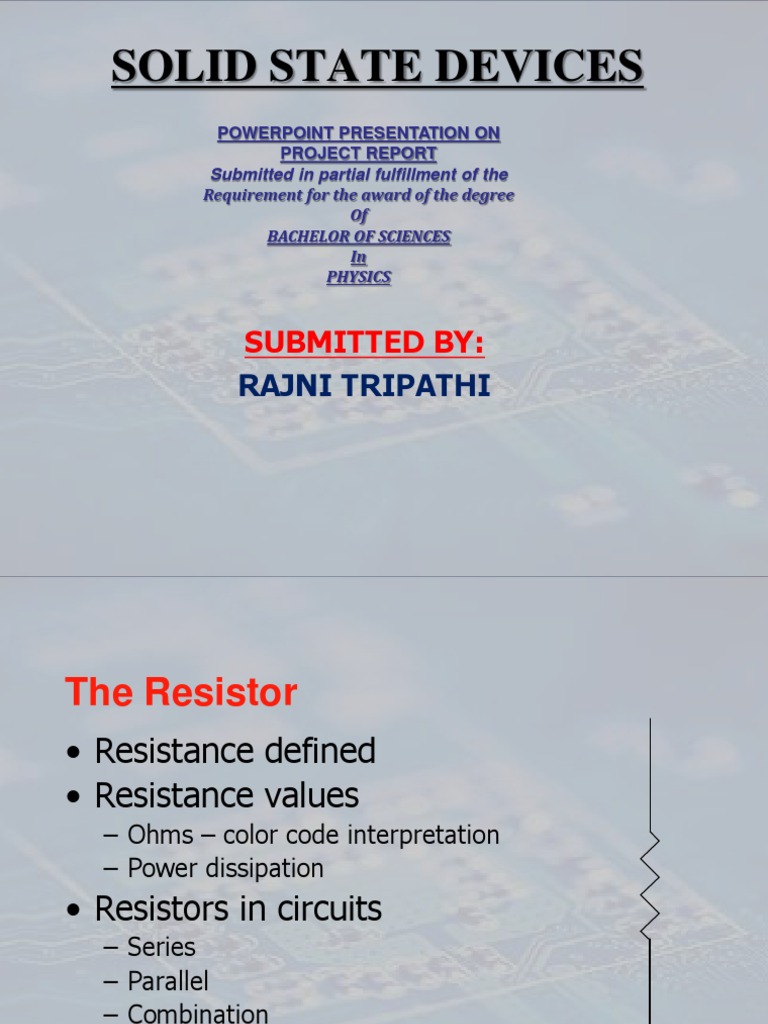 Overview of Solid State Devices | PDF | Inductor | Capacitor