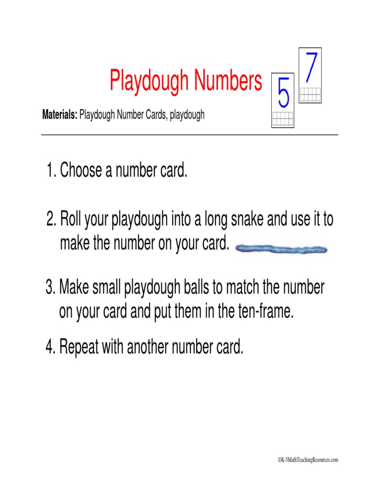 Playdough Number Activities for Kids | PDF