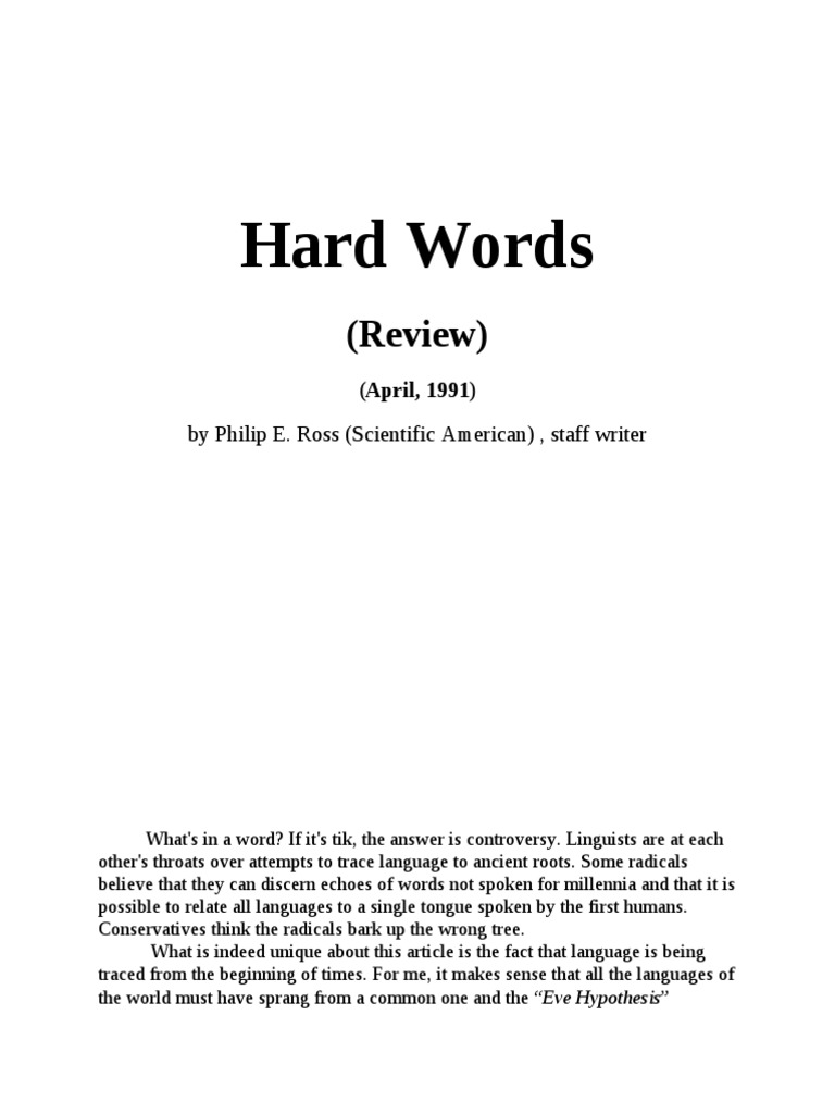 Hard Words | PDF | Philology | Language Arts & Discipline