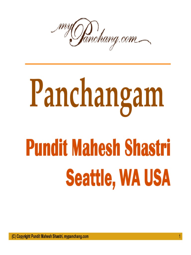 Understanding Panchangam Basics | PDF | Divination | Sun