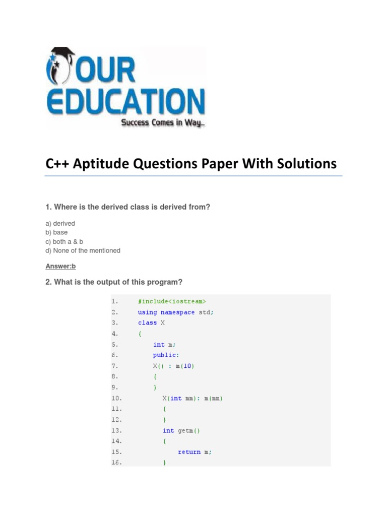 C Aptitude Question Paper With Solution C Programming Language Pointer Computer 3662