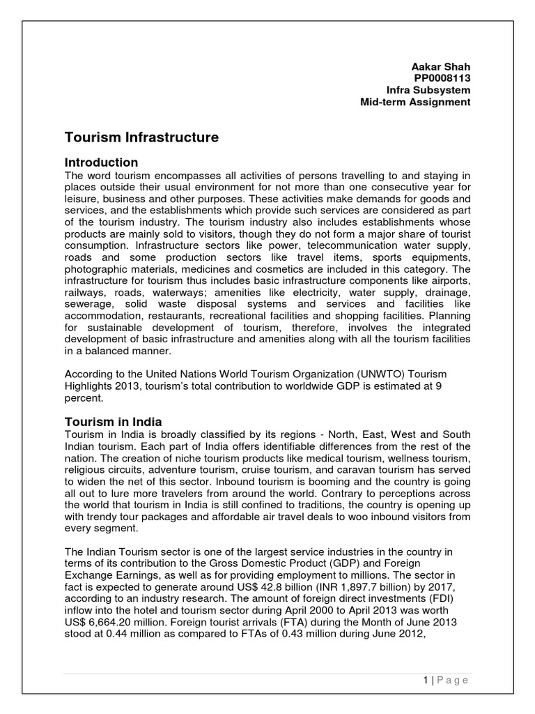 Tourism Infrastructure - India | PDF | Tourism | Infrastructure