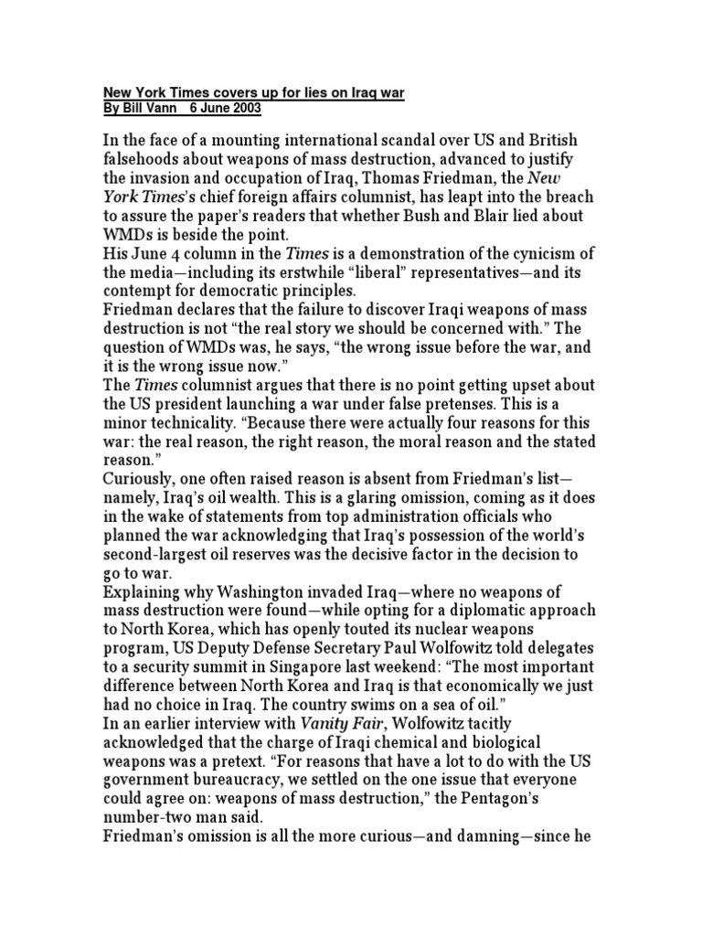 The Iraq 2003 (Article) | PDF | Iraq War | Weapons Of Mass Destruction