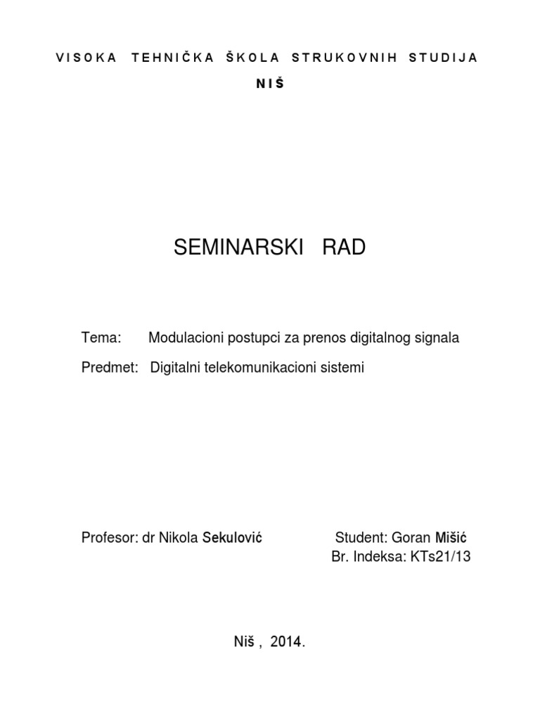Modulacija Digitalnog Signala | PDF