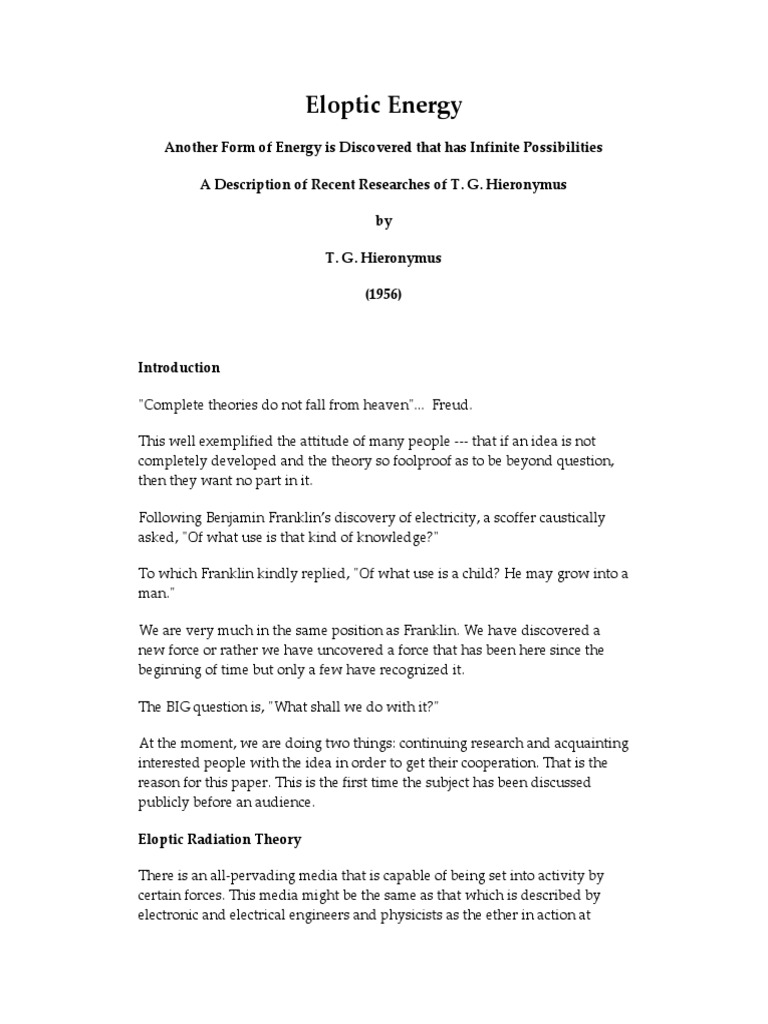 "Eloptic Energy: Infinite Potential" | PDF | Neutron | Nuclear Physics