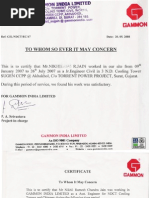 Civil Engineer Experience Certificate Format 1 | PDF