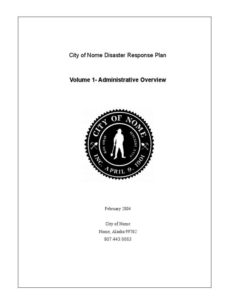 City of Nome Disaster Response Plan | PDF | Emergency Management ...