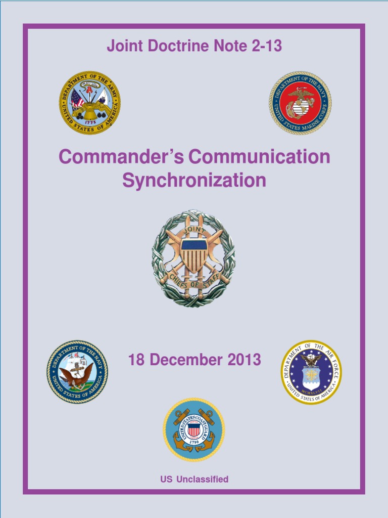 Joint Doctrine Note 2-13 Commander's Communication Synchronization ...