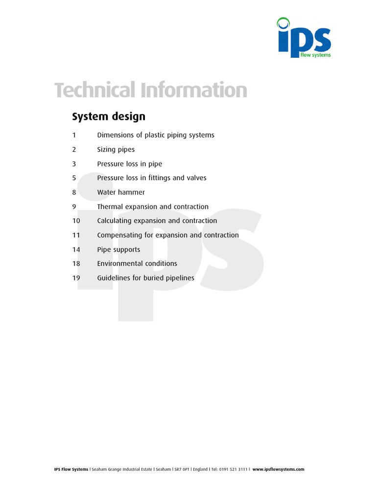 Plastic Piping System Design Guide | PDF | Thermal Expansion | Pipe ...