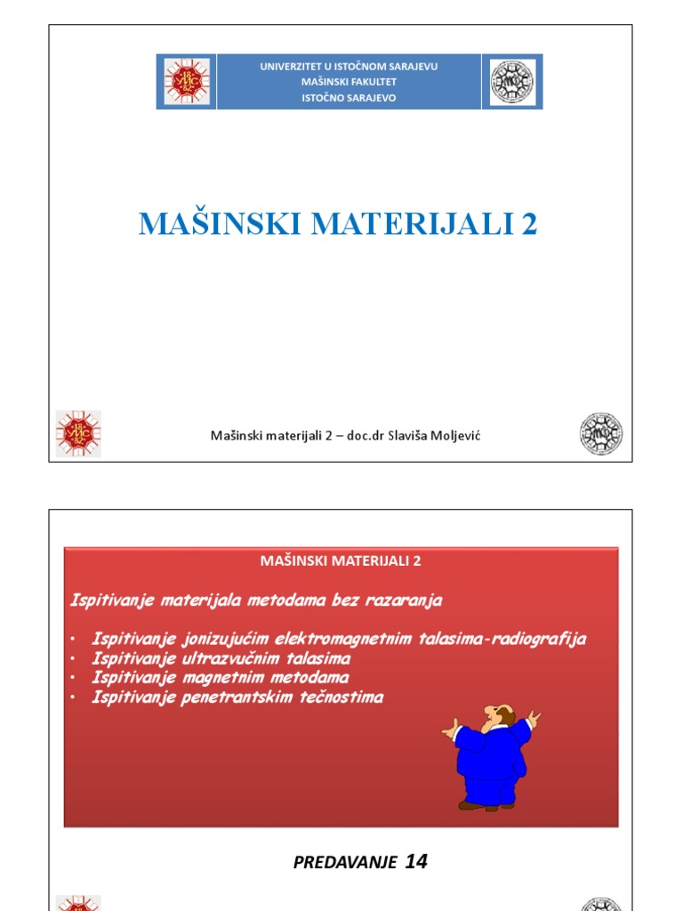 Predavane 14 - Ispitivanje Materijala Metodama Bez Razaranja | PDF