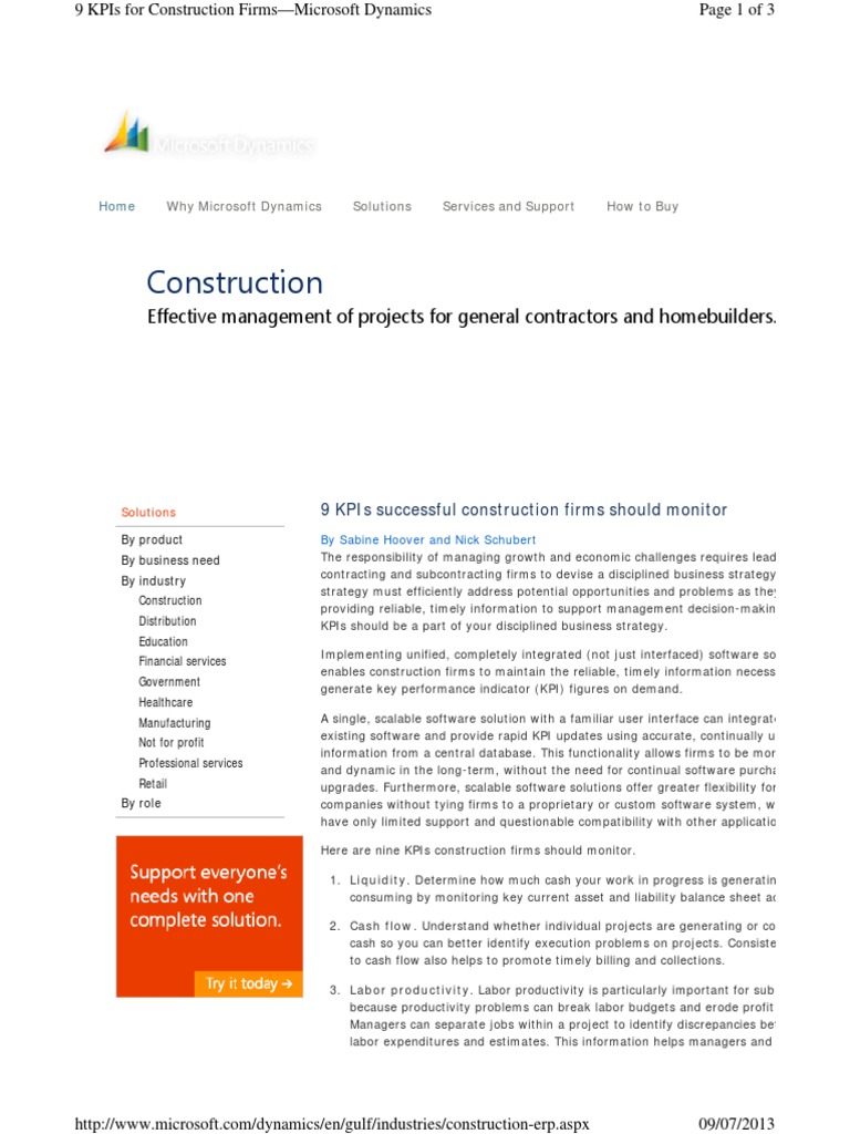 9 Essential KPIs for Construction Firms | PDF | Performance Indicator ...