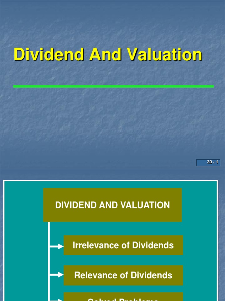 Dividend and Valuation | PDF | Dividend | Valuation (Finance)