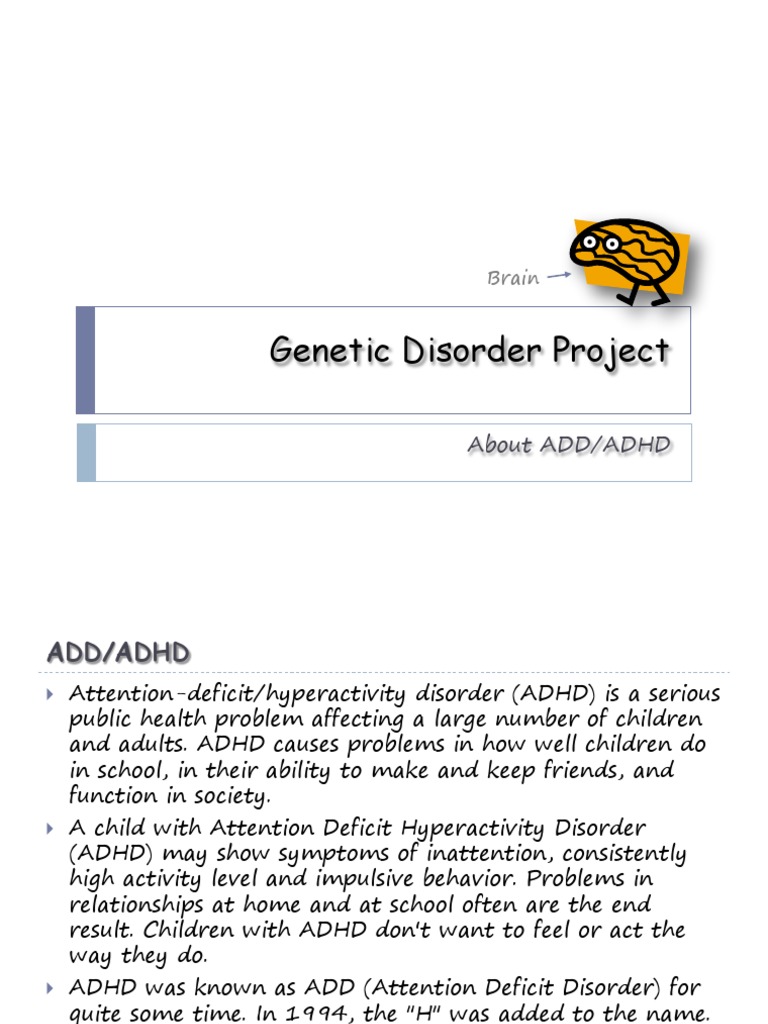 Genetic Disorder Project | PDF | Attention Deficit Hyperactivity ...
